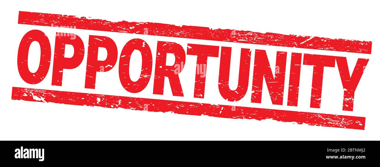 OPPORTUNITY red grungy rectangle stamp sign Stock Photo - Alamy