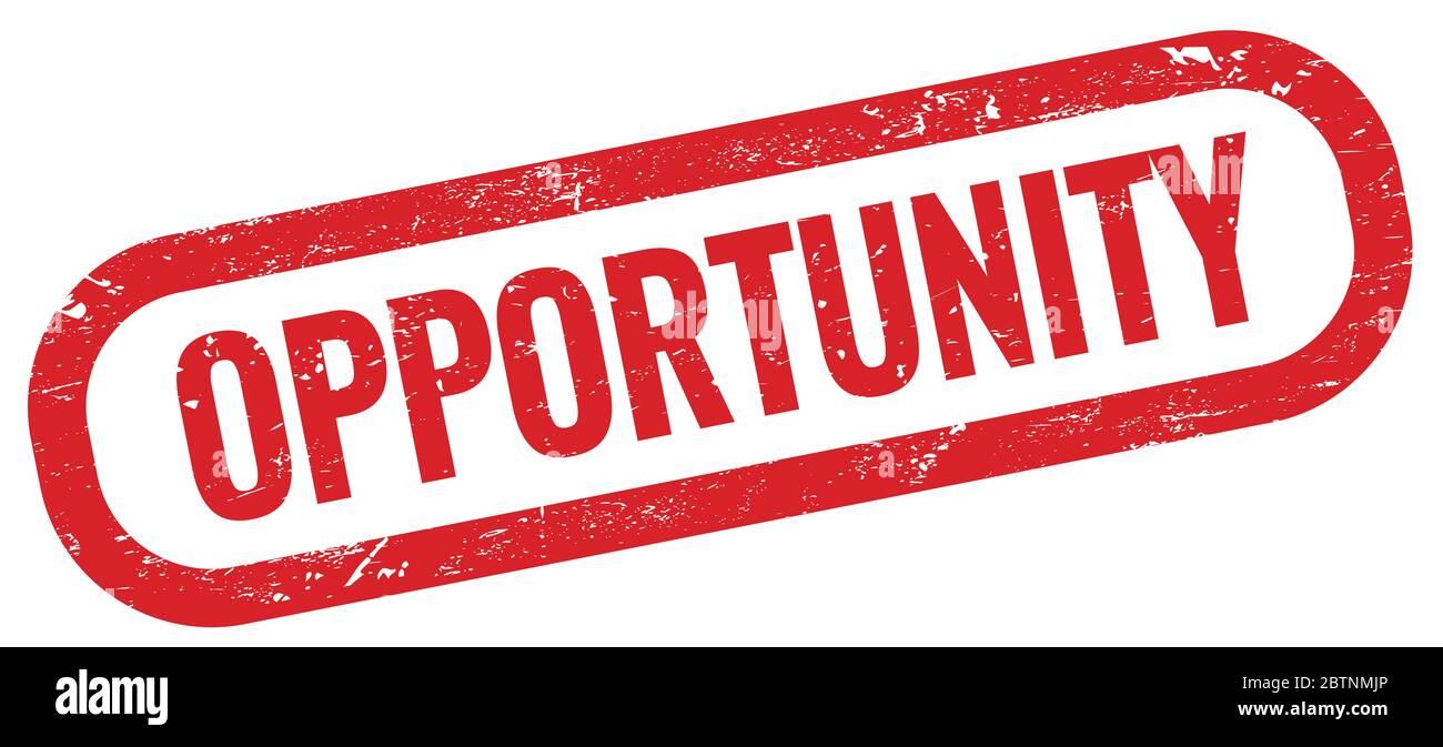 OPPORTUNITY red grungy rectangle stamp sign Stock Photo - Alamy