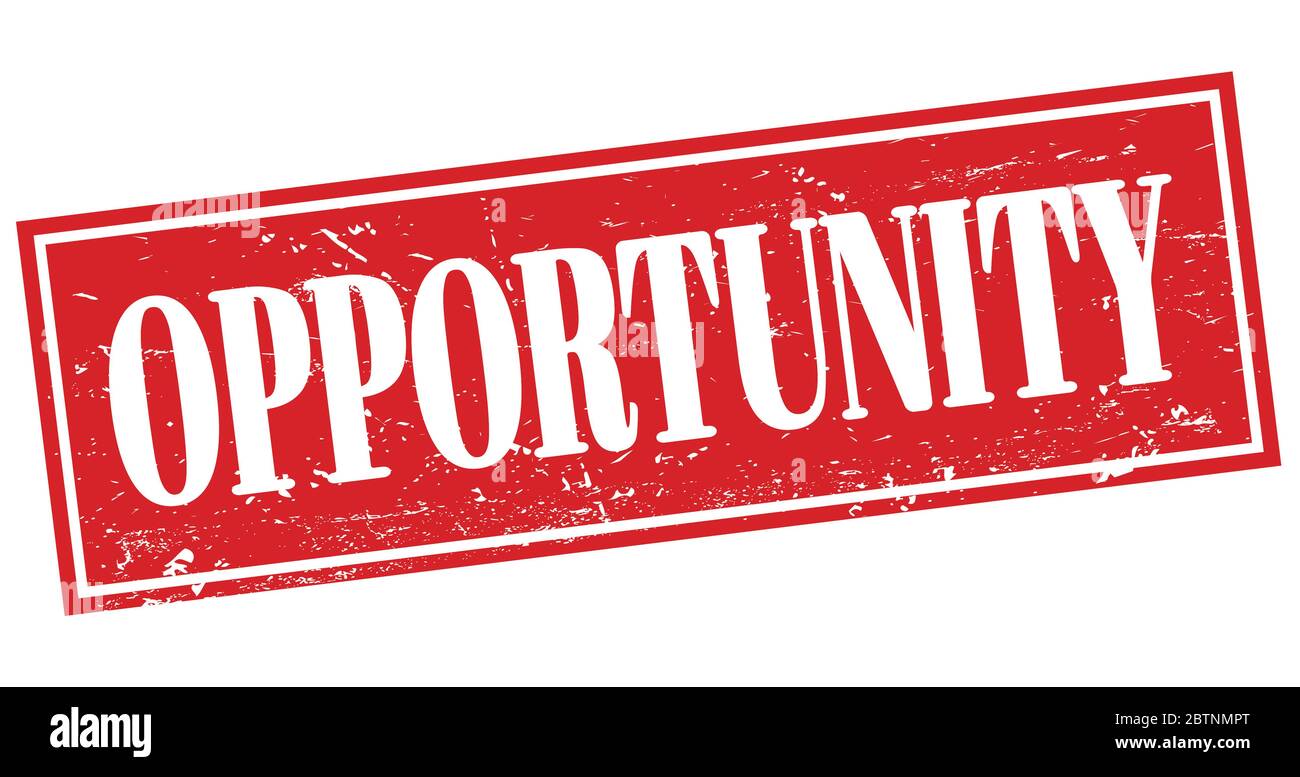 OPPORTUNITY red grungy rectangle stamp sign Stock Photo - Alamy