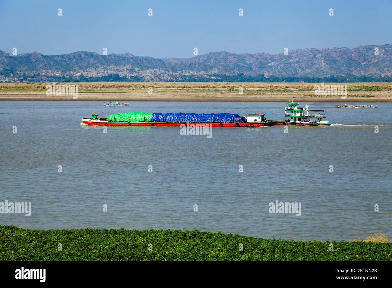 Cargo boat on irrawaddy river hi-res stock photography and images - Alamy