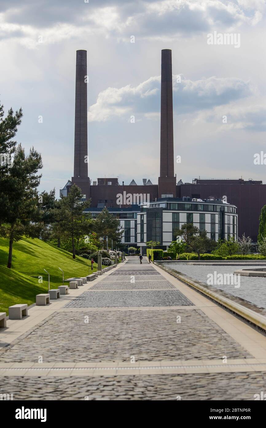 View to old Volkswagen Factory.Wolfsburg, Germany, May 19 2016 Stock ...
