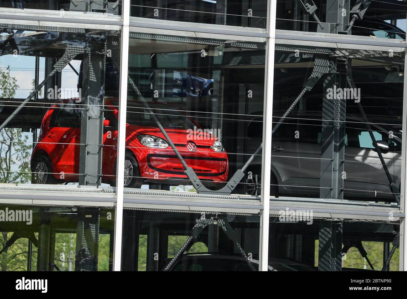 The Volkswagen/VW car construction Factory with the pipes of the ...