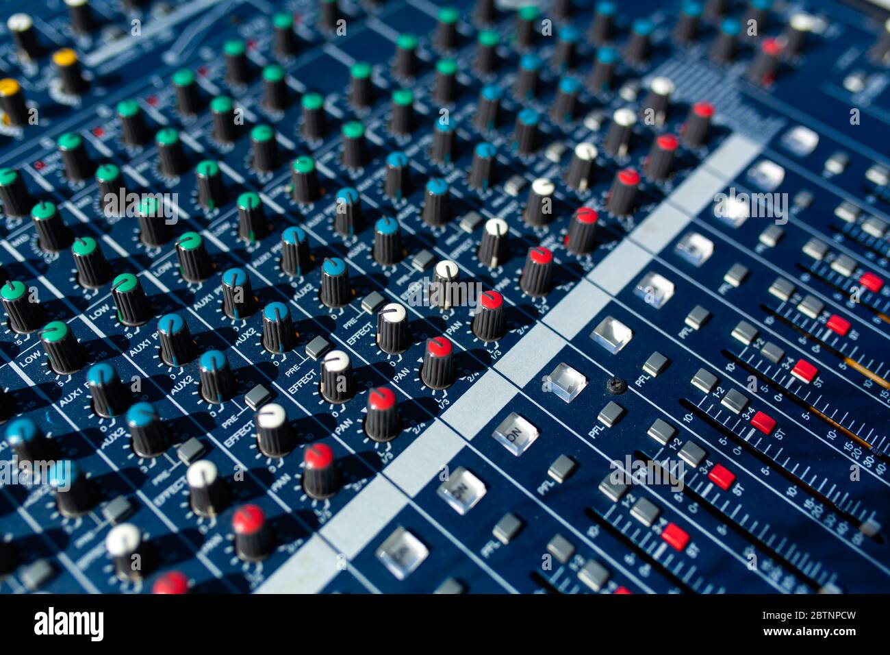 Mixer. Sound equipment for large gatherings, concerts, parties Stock ...