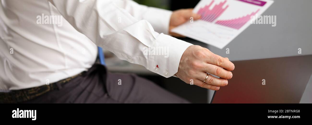 Man making statistics data Stock Photo - Alamy
