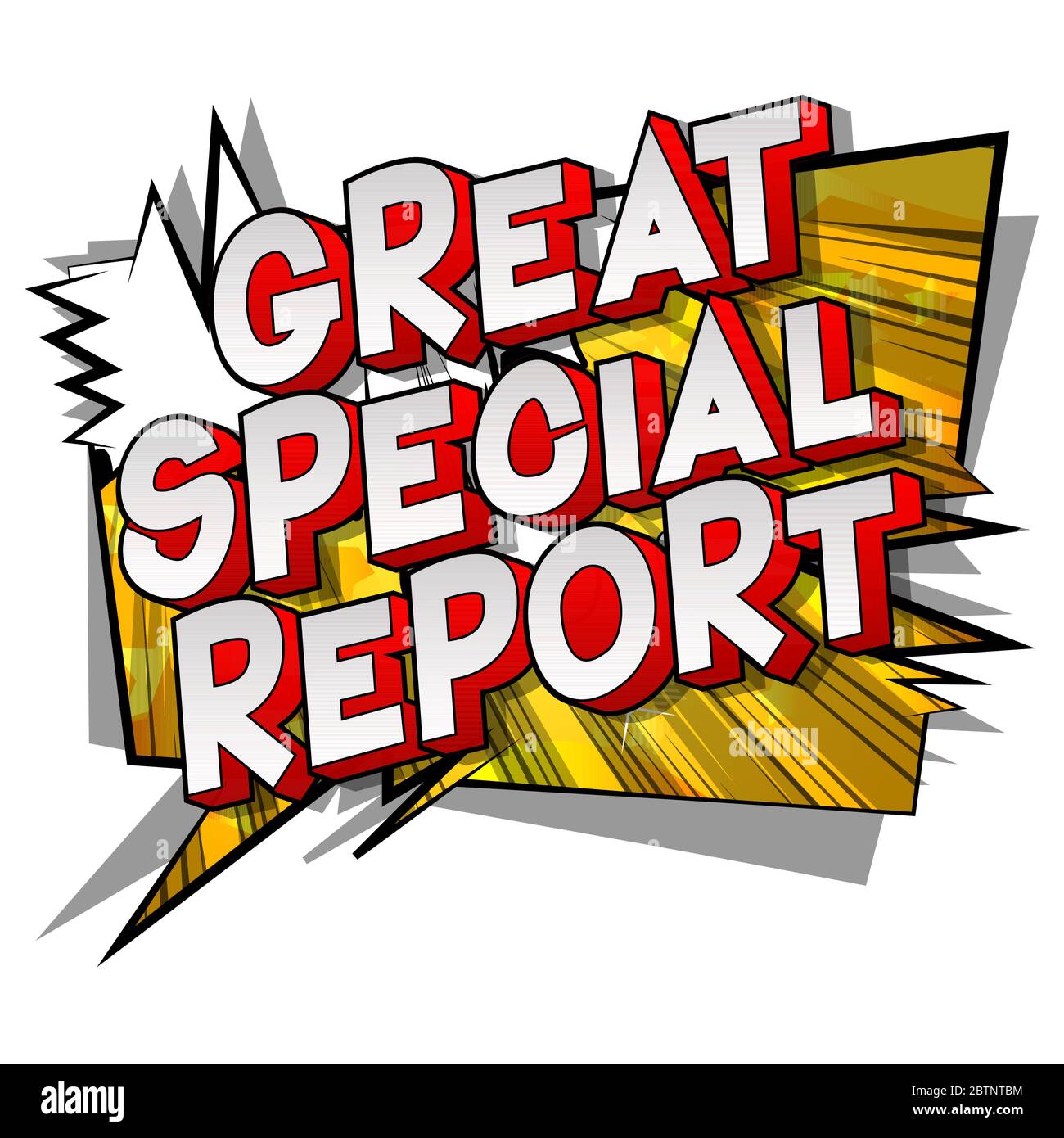 Great Special Report - Comic book style word on abstract background ...