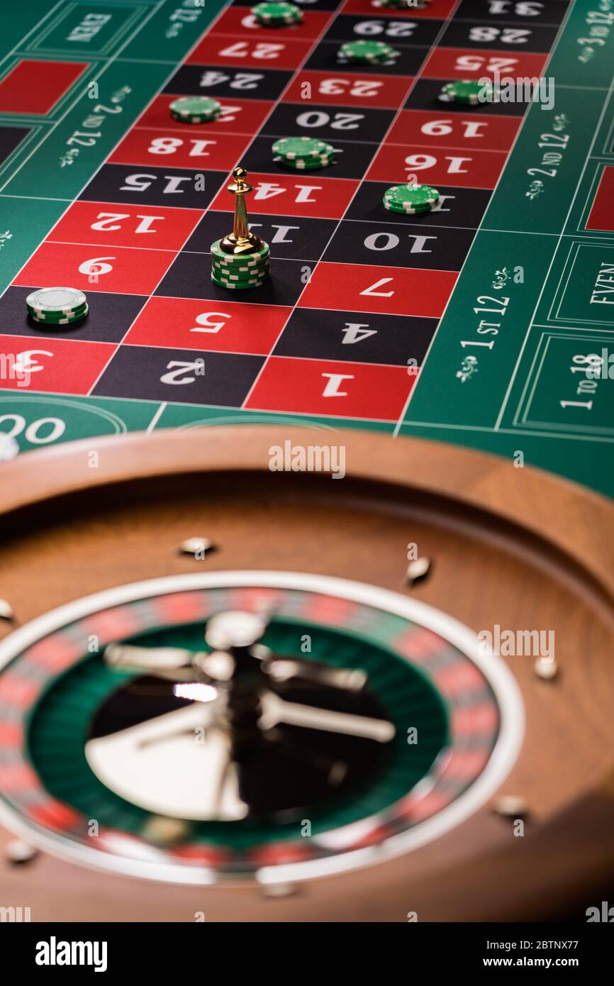 Roulette table close up at the Casino - Selective Focus Stock Photo - Alamy