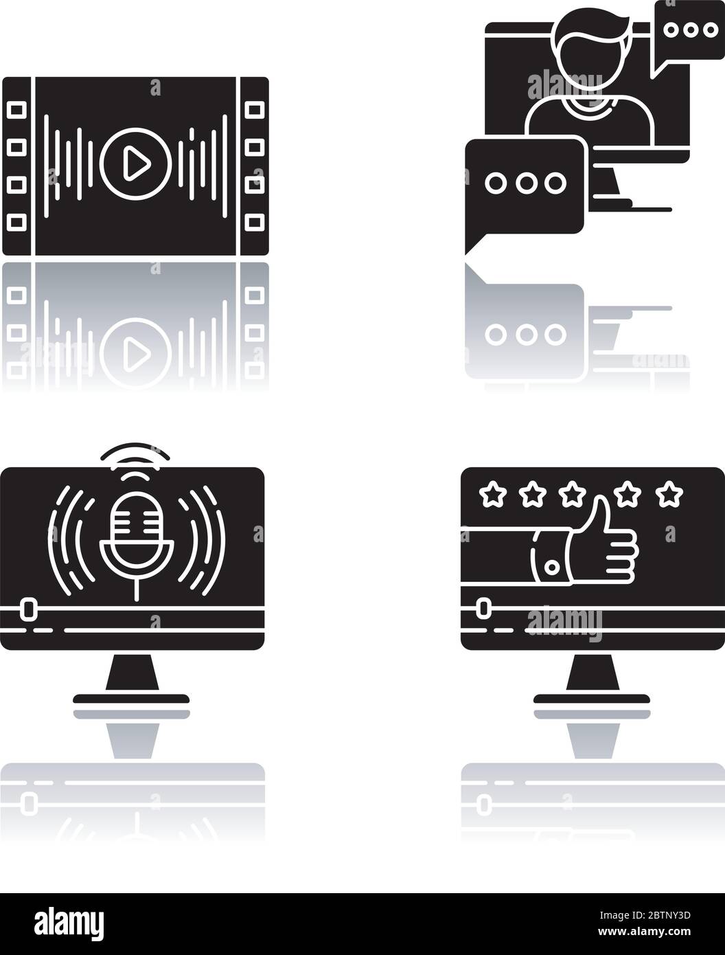 Videography drop shadow black glyph icons set Stock Vector Image & Art ...