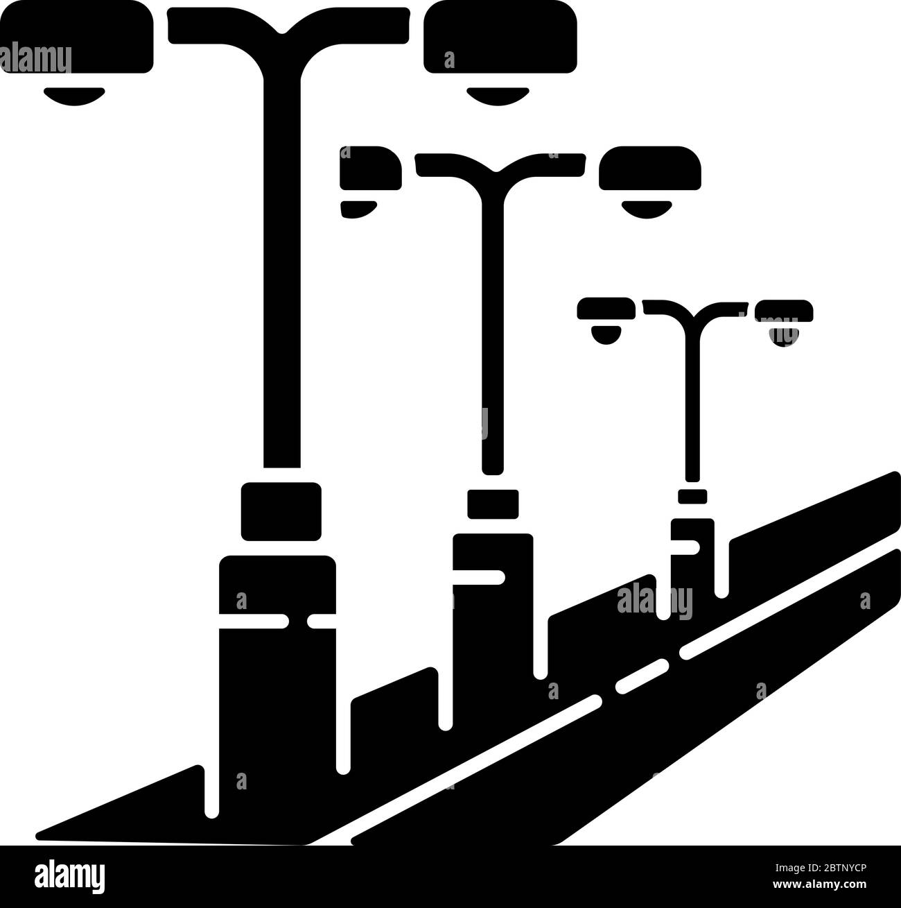 Street lighting black glyph icon Stock Vector Image & Art - Alamy