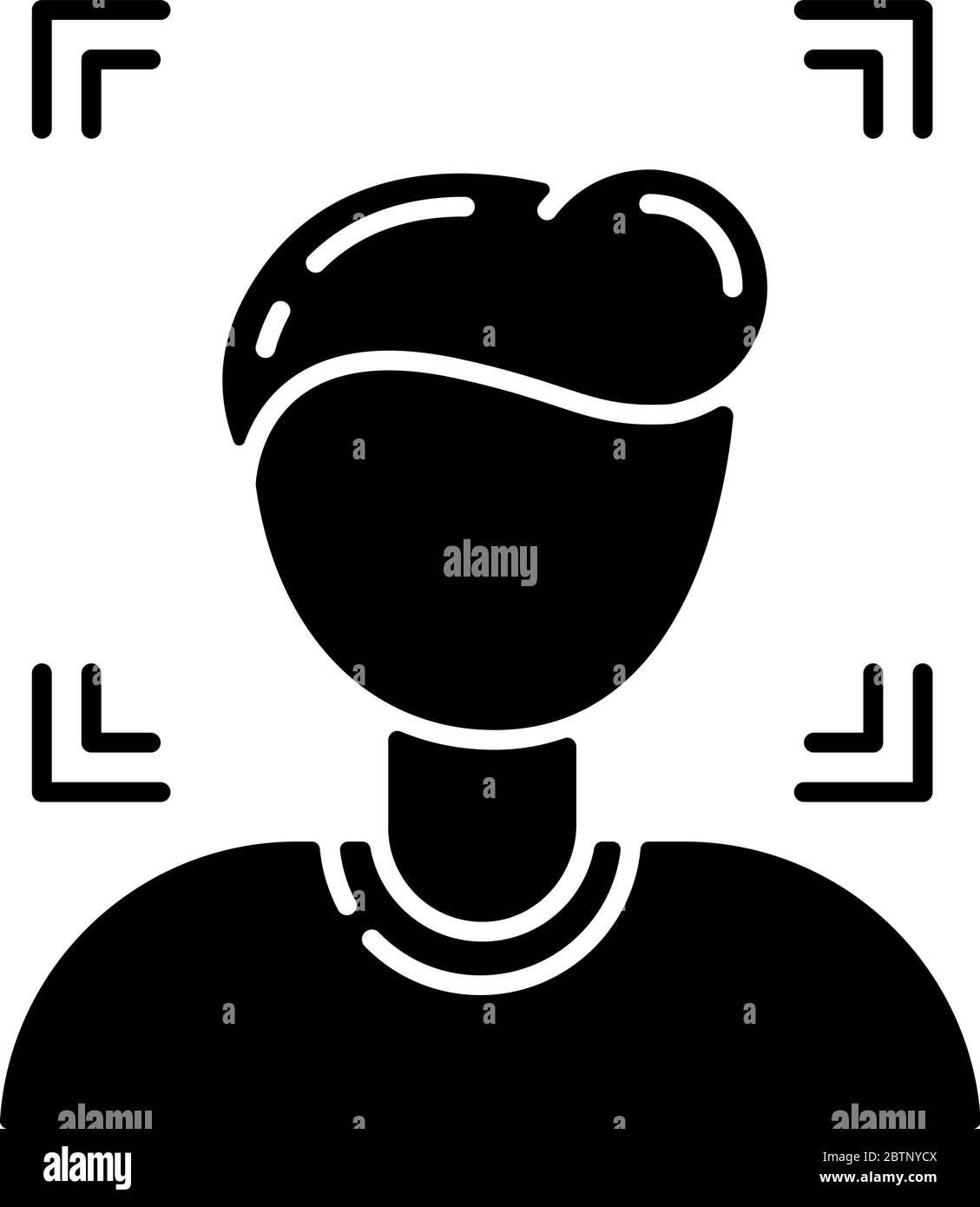 Facial recognition black glyph icon Stock Vector Image & Art - Alamy