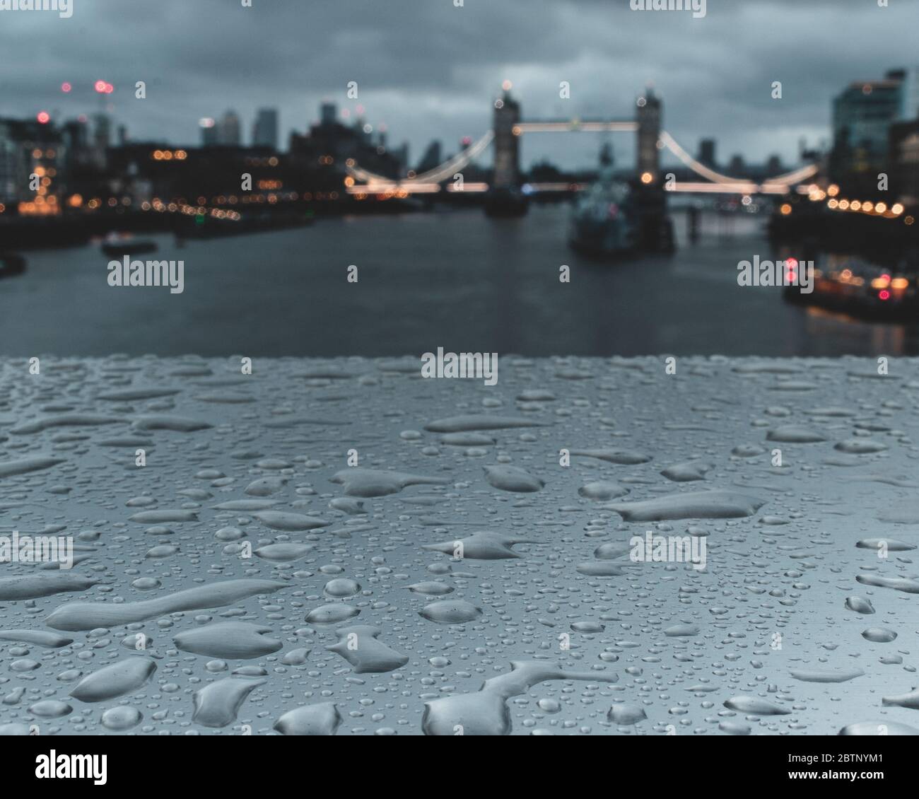 London Landmarks on a cold wet morning in Jan Stock Photo - Alamy