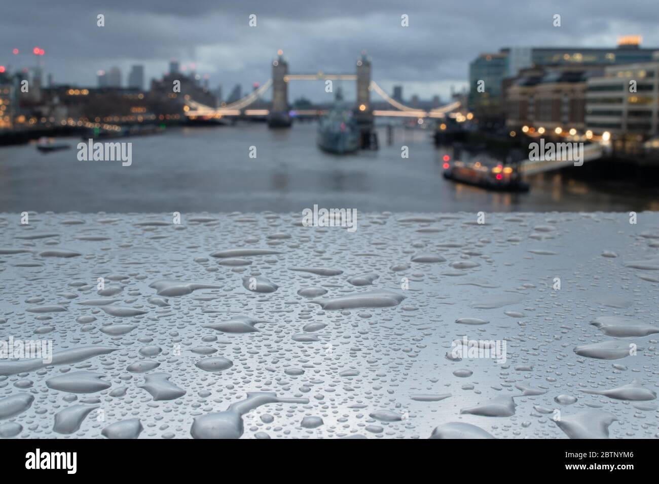 London Landmarks on a cold wet morning in Jan Stock Photo - Alamy