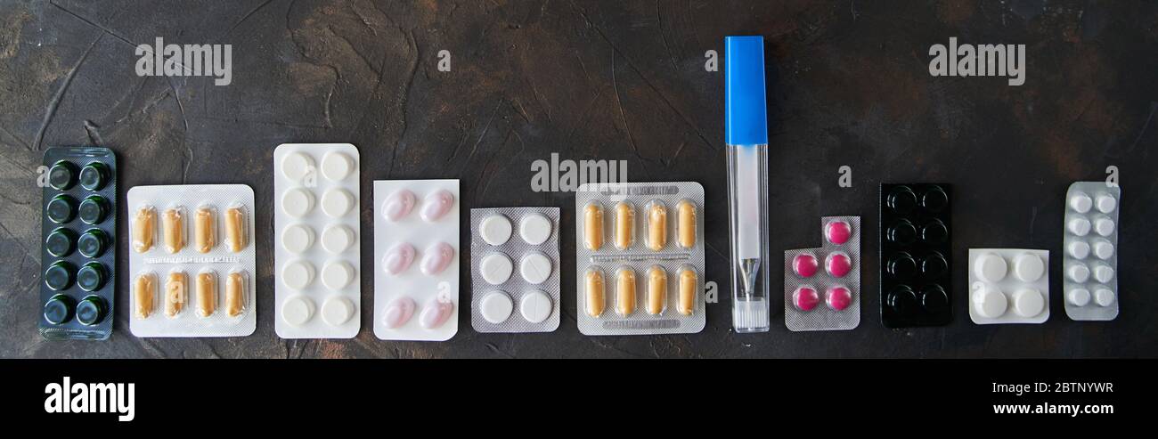 Top view white medicine hi-res stock photography and images - Alamy