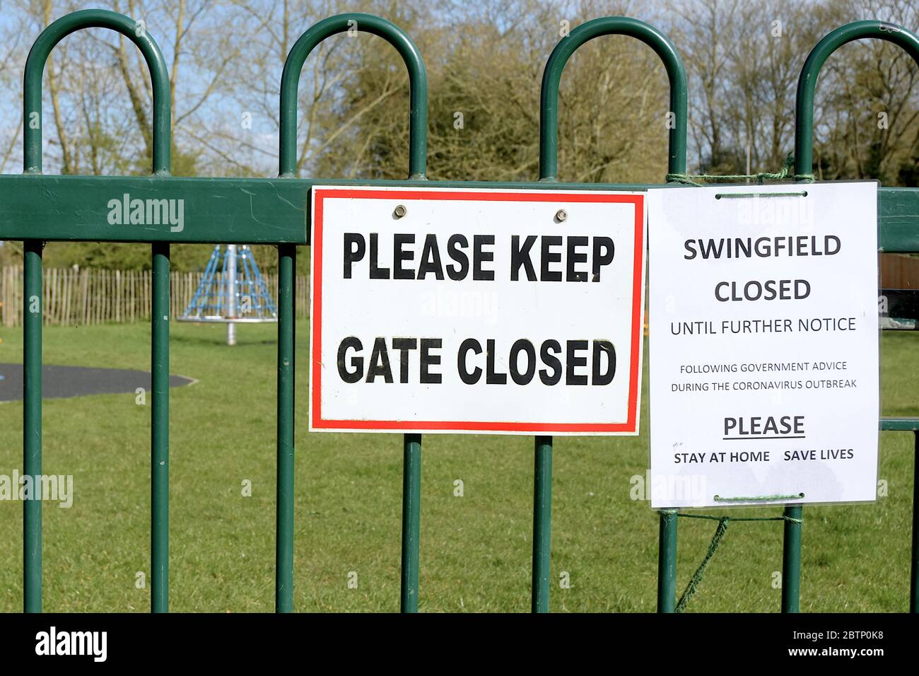 A sign showing how the playground in the Northamptonshire village of ...