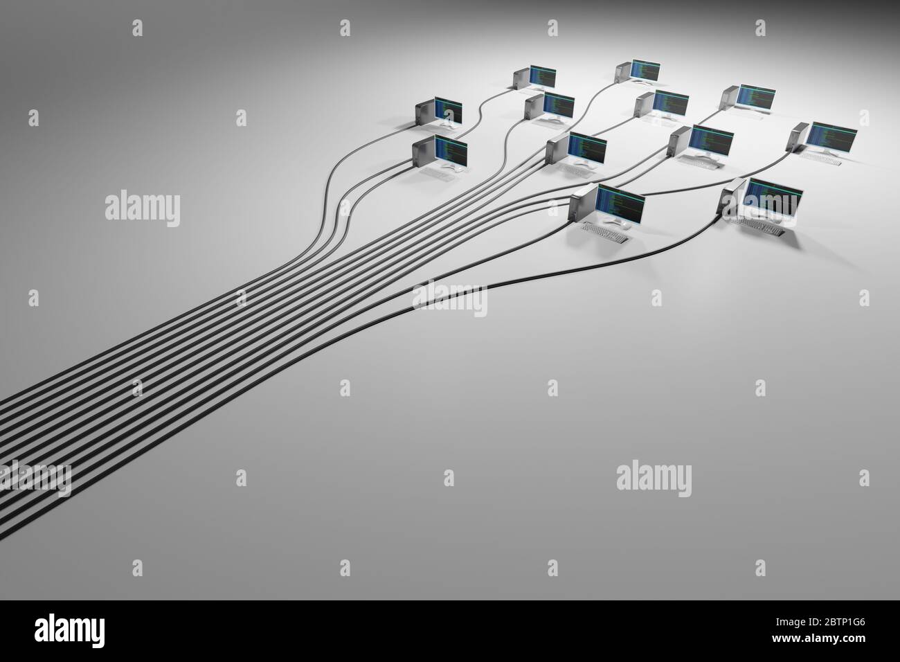 Cloud computing, data network concept on white background with negative ...