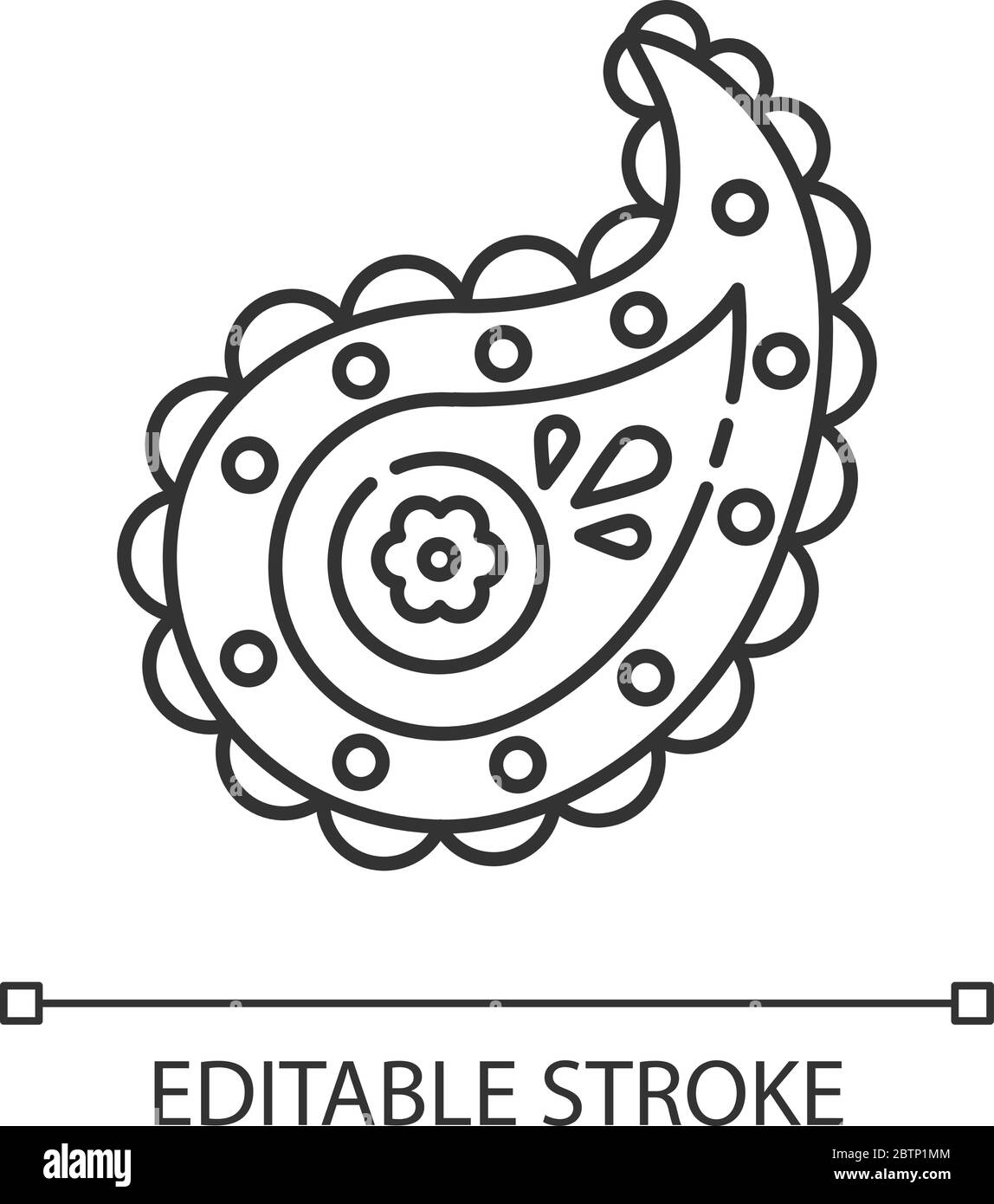 Paisley pattern pixel perfect linear icon Stock Vector Image & Art - Alamy