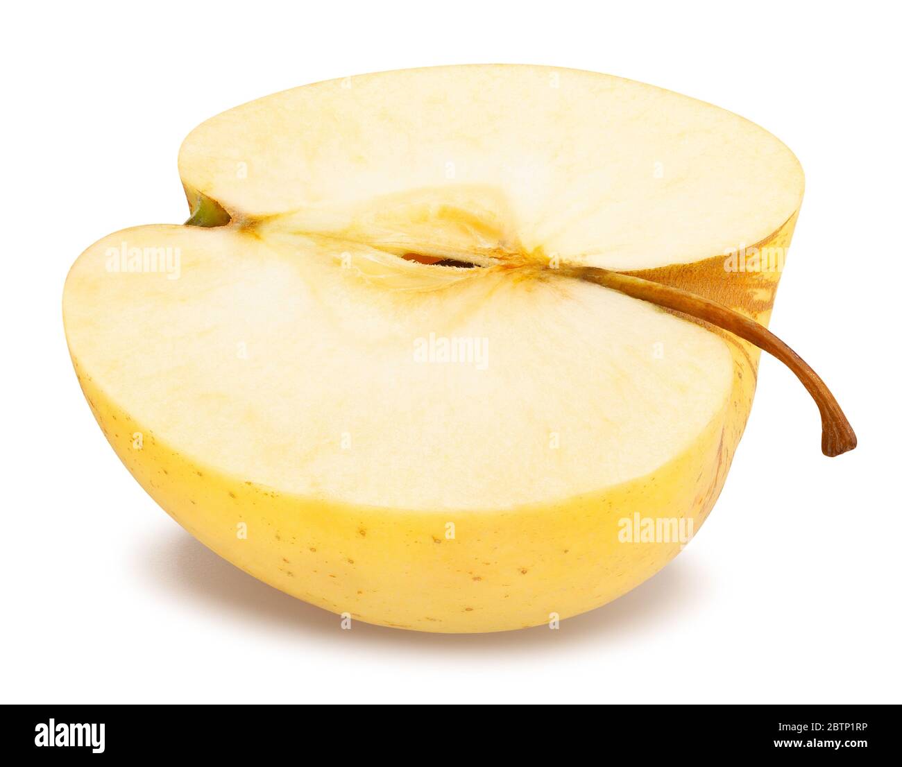 sliced golden delicious apples path isolated on white Stock Photo - Alamy