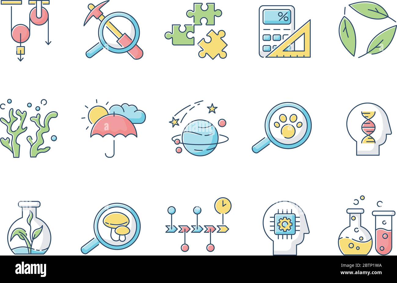 Formal and pure science RGB color icons set Stock Vector Image & Art ...