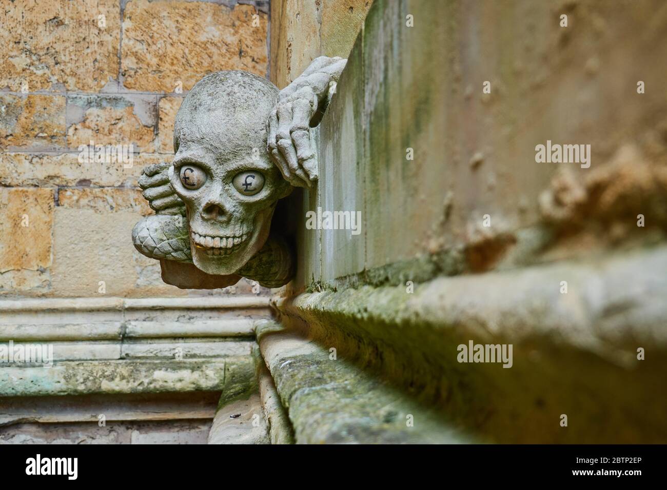 Lincoln Cathedral Skull Gargoyle or Grotesque. A snake with a human ...