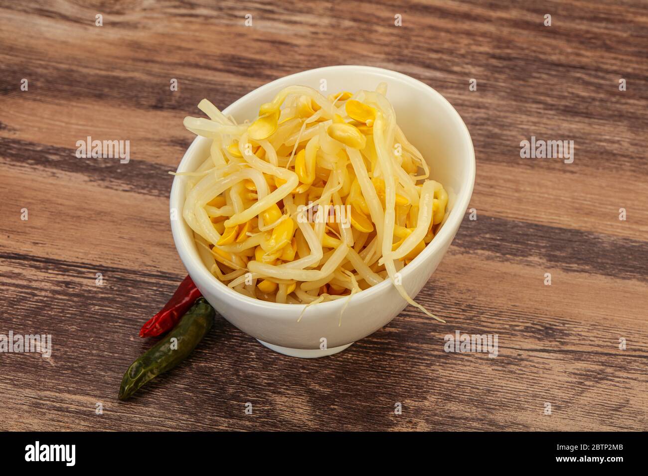 Vegan food - Soy sprout heap in the bowl Stock Photo - Alamy