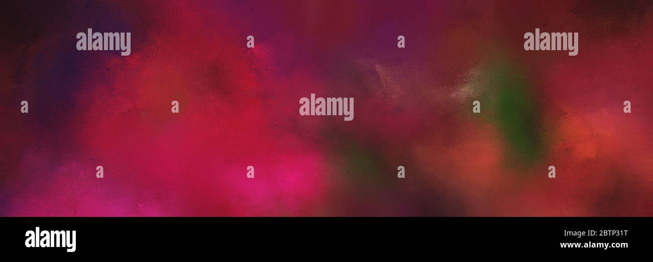 painted decorative horizontal banner with dark pink, old mauve and ...