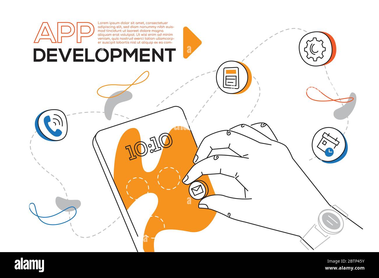 App development - colorful flat design style web banner Stock Vector ...