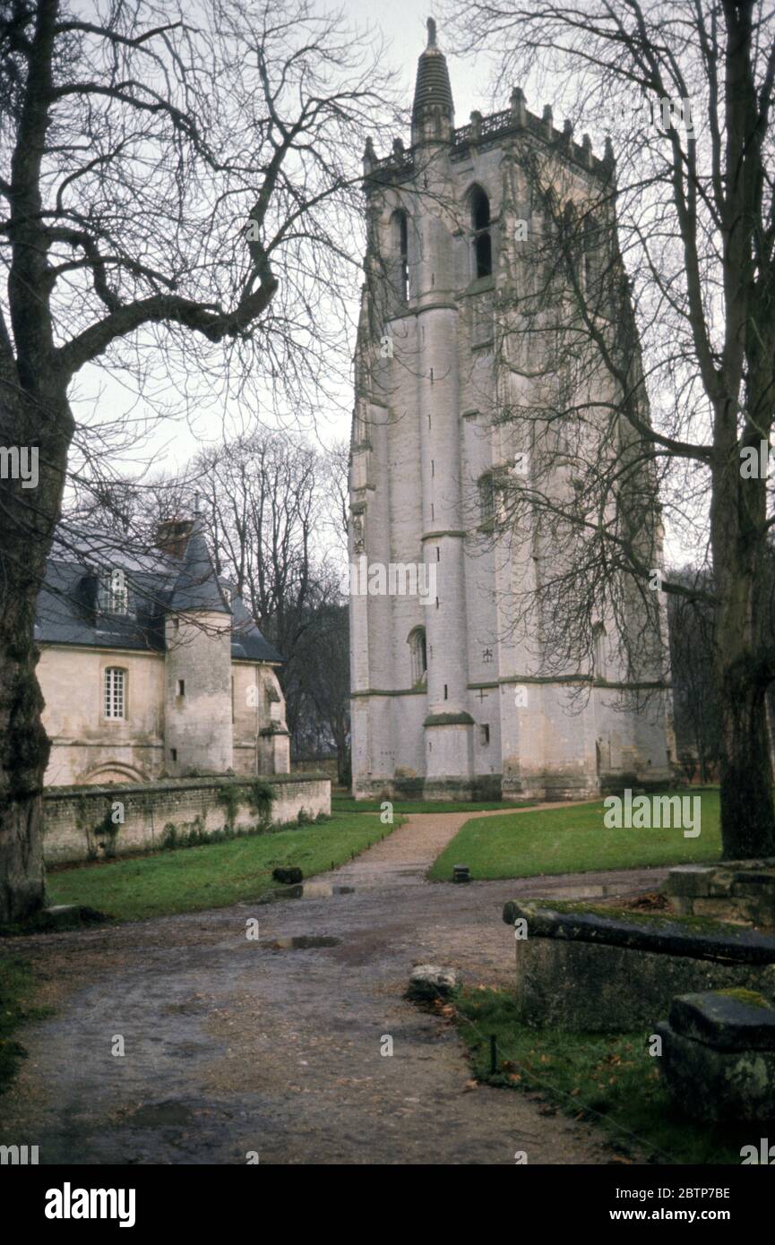 Saint Nicholas Tower at the Abbey of Notre-Dame-du-Bec in Bec-Hellouin ...