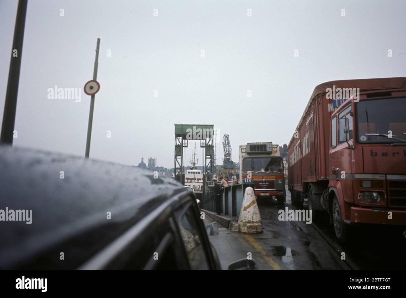 Lorries boarding the Sealink Senlac ferry going from Dieppe in France ...