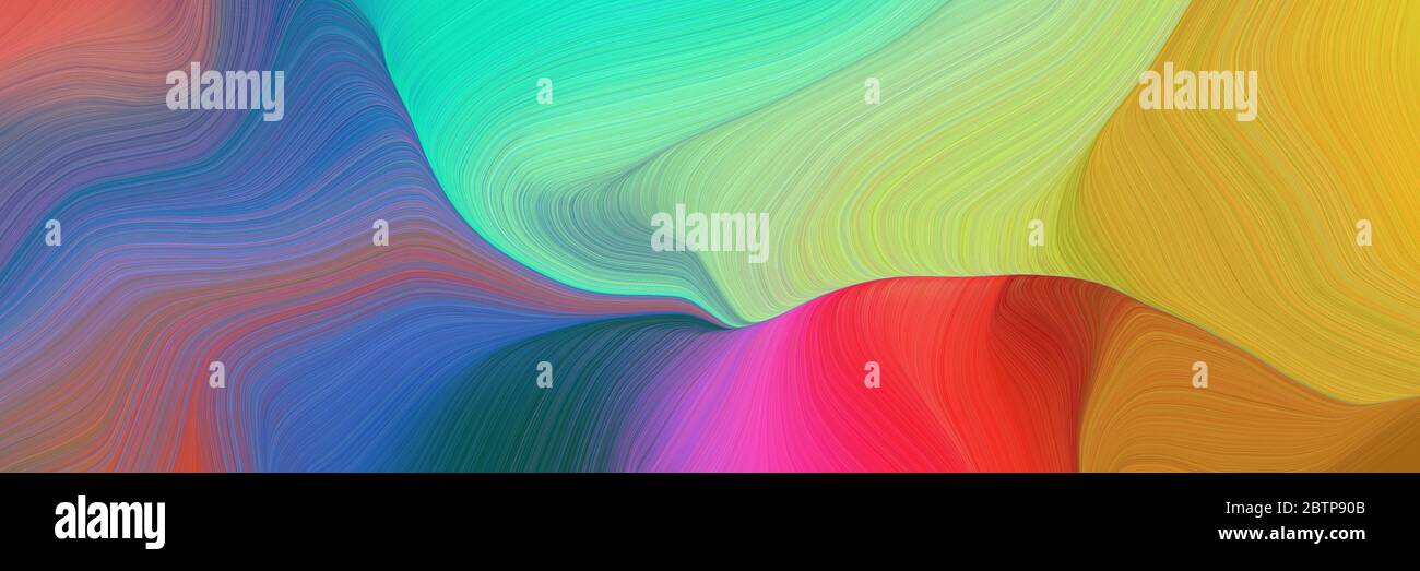 landscape orientation graphic with waves. modern curvy waves background ...