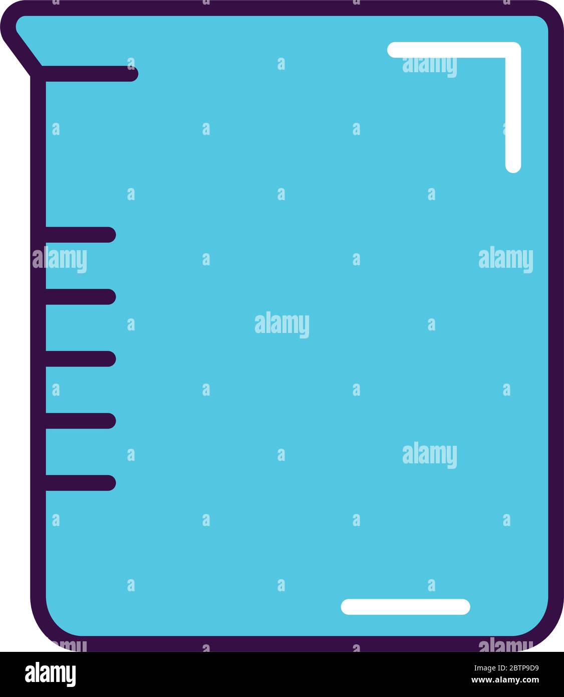 chemical beaker icon over white background, line color style, vector ...