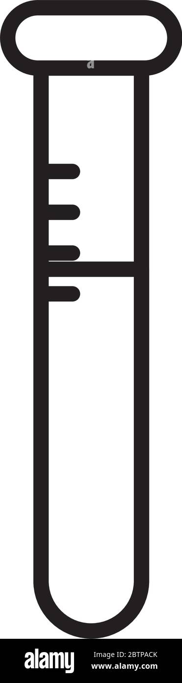 test tube icon over white background, line style, vector illustration ...