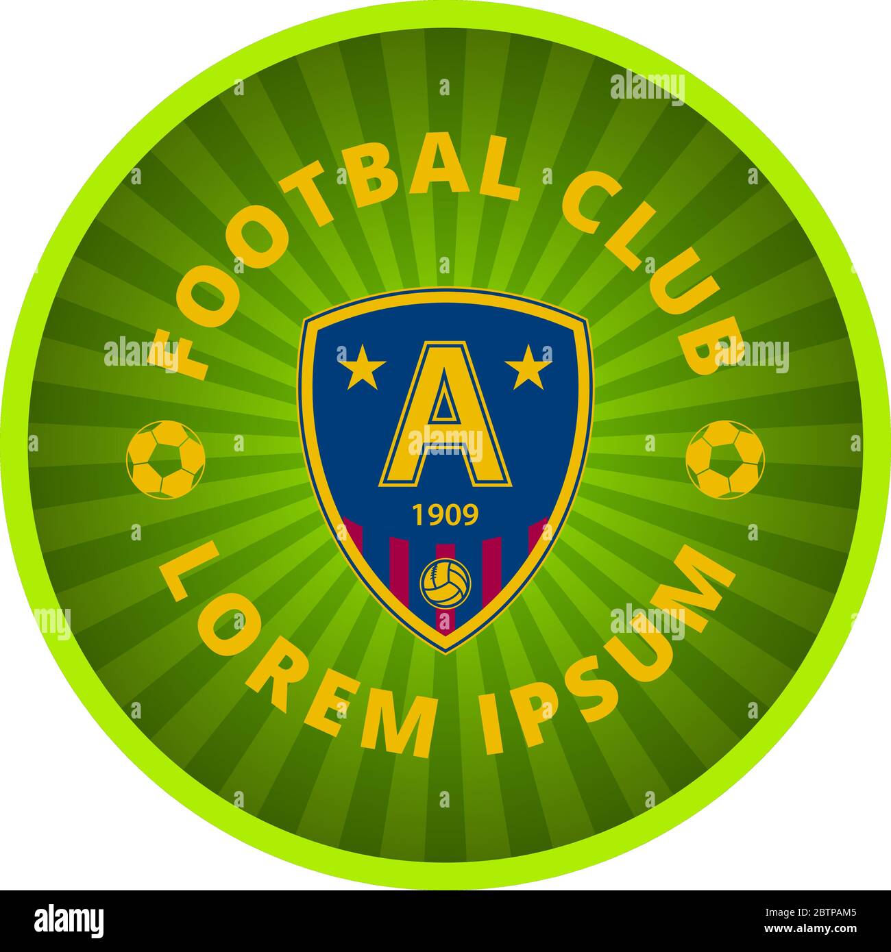 Football club emblem in a circle. Green icon on a white background ...
