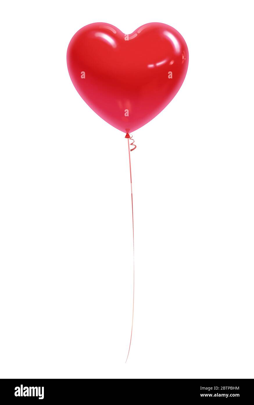 Heart shaped flying balloon on a white background Stock Vector Image ...