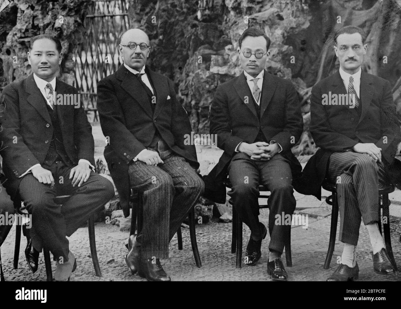 Diplomats meet in China . Left to right Mr Chu Chao hsin , the Chinese ...