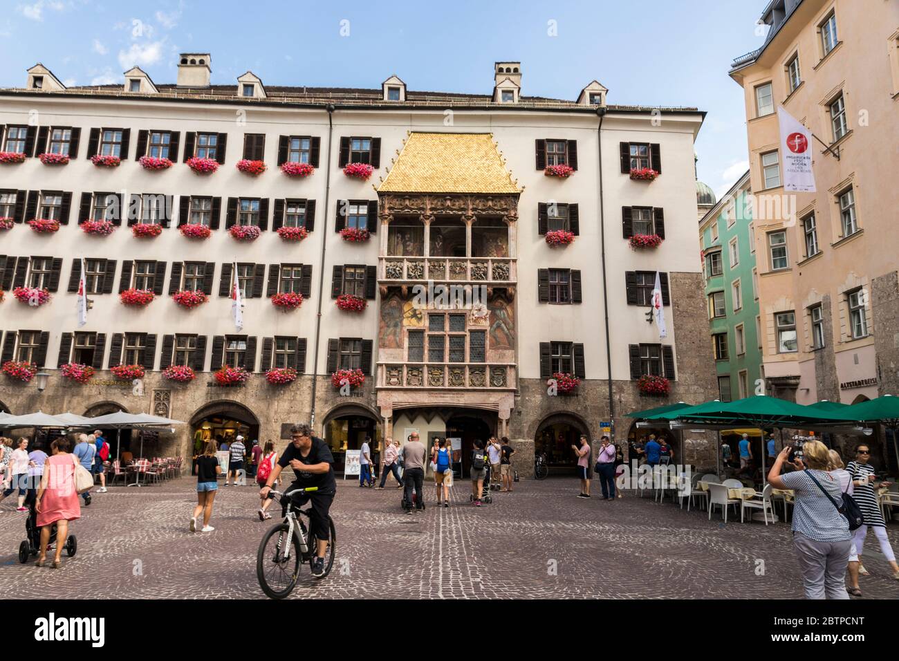 The Goldenes Dachl (Golden Roof), a landmark structure located in the ...