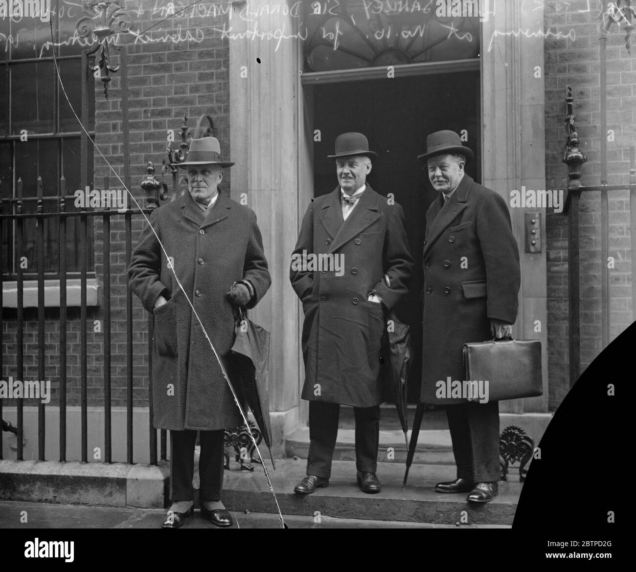 Arriving for an important meeting at no 10 downing street Black and ...