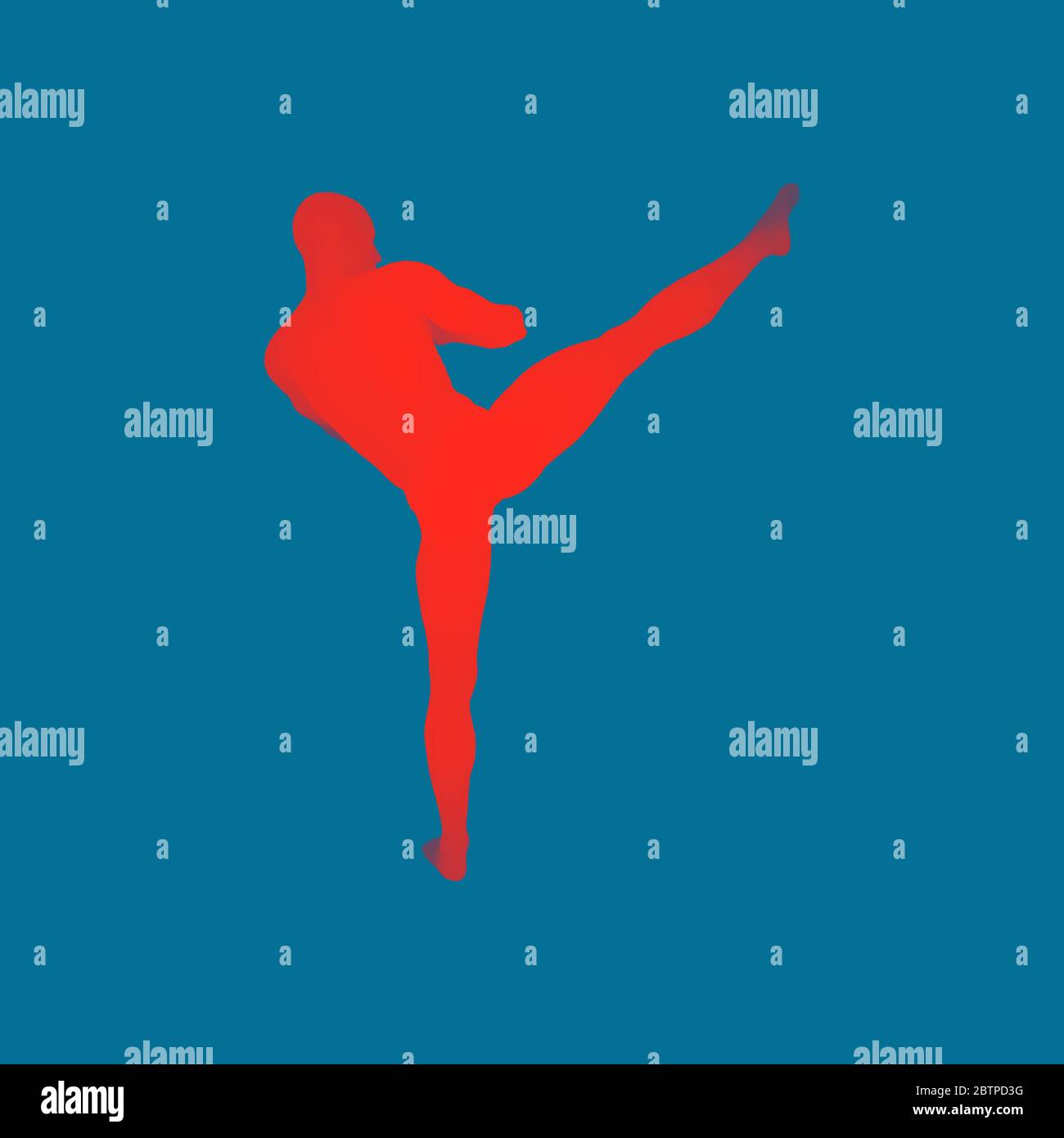 Kickbox Fighter Preparing to Execute a High Kick. Fitness, Sport ...