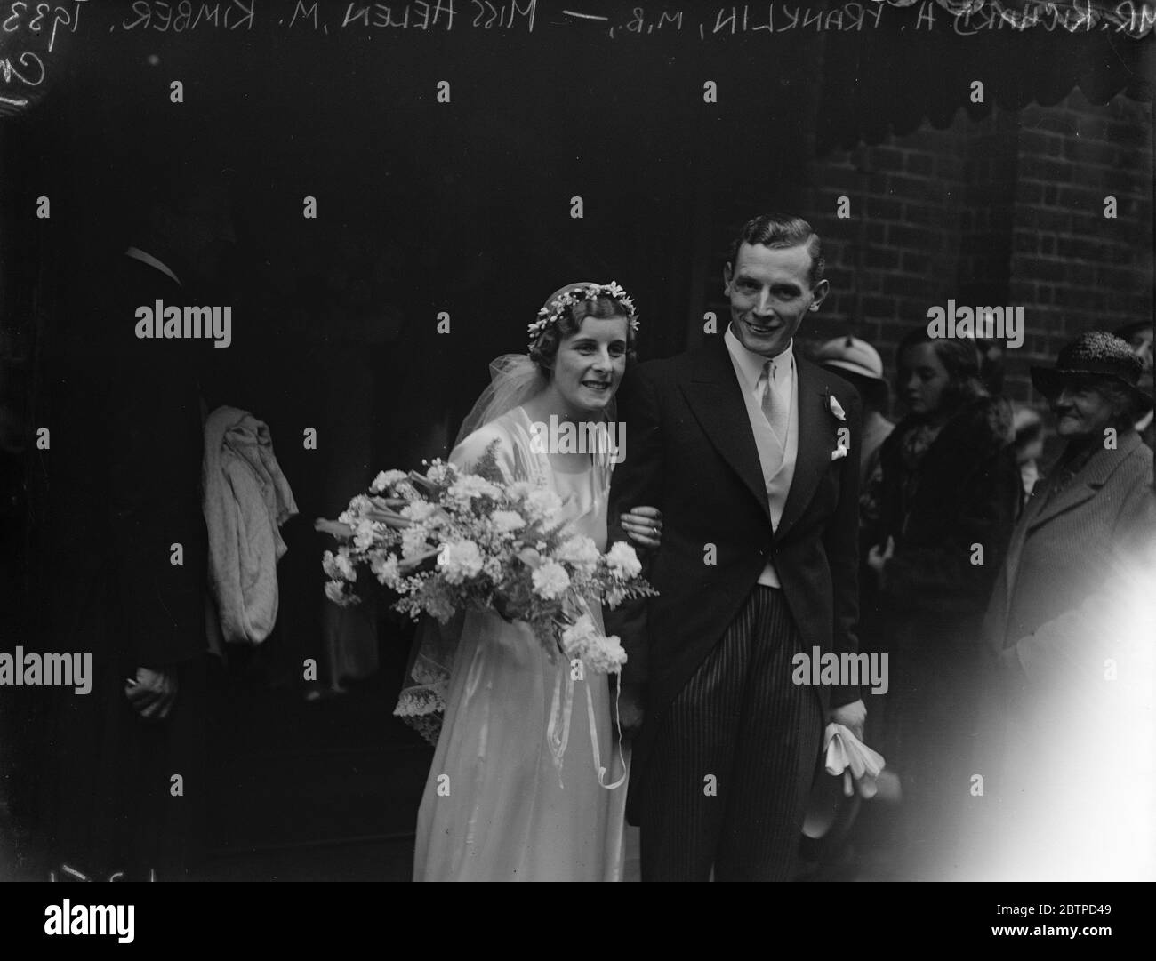 Baronet 's daughter weds . The marriage between Mr Richard H Franklin ...