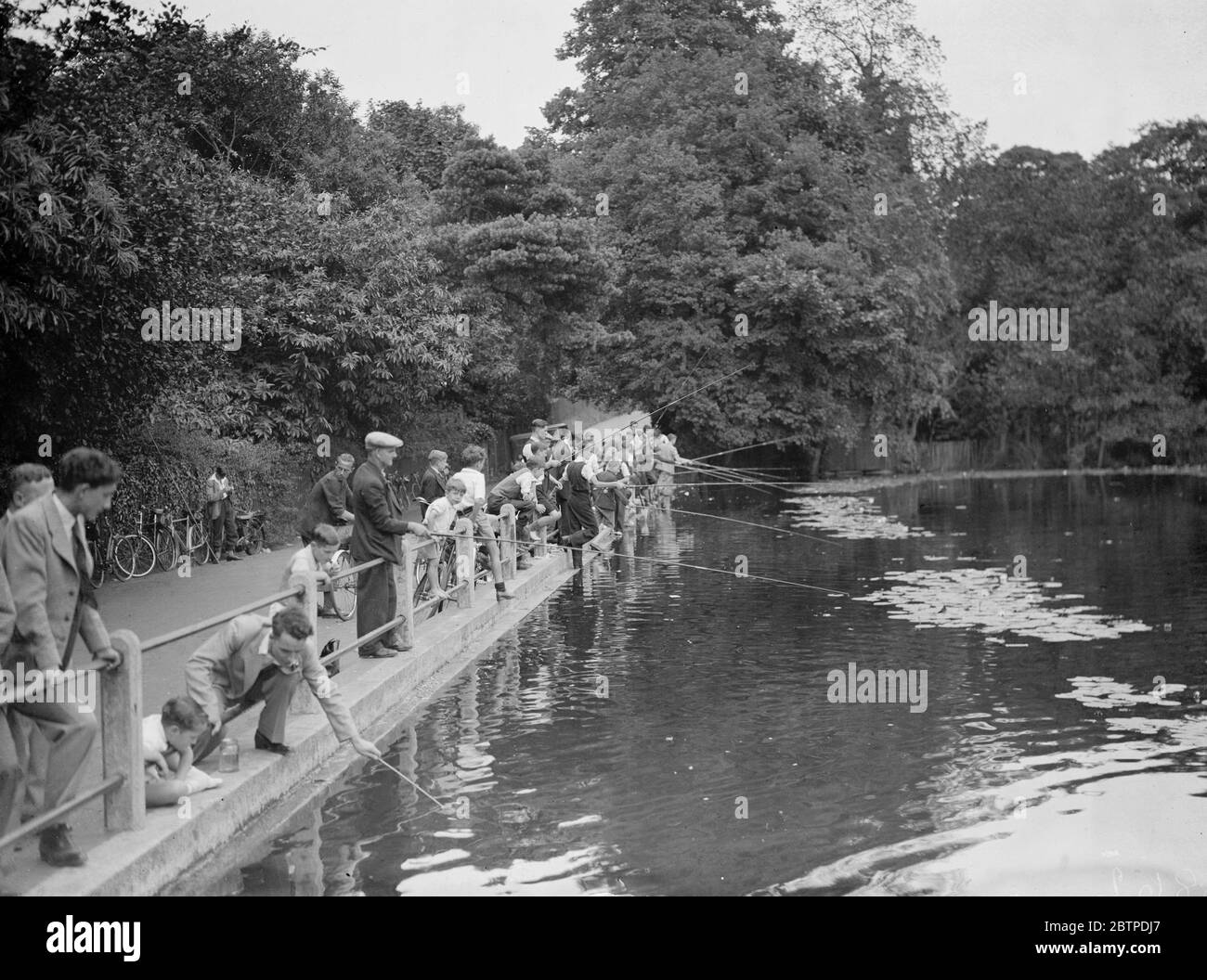 Fishing Keston ponds . 1937 Stock Photo - Alamy