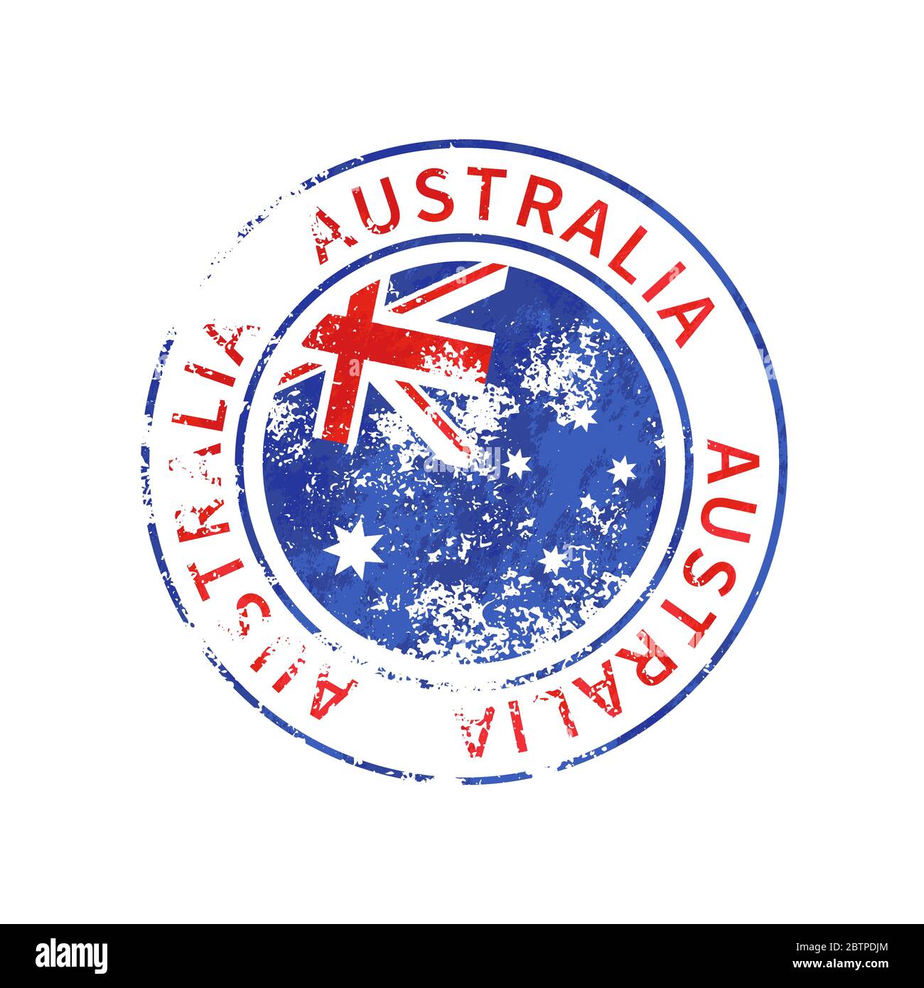 Australia sign, vintage grunge imprint with flag on white Stock Vector ...