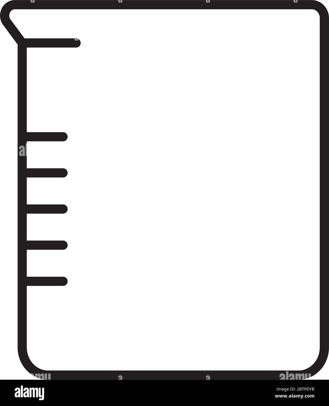 chemical beaker icon over white background, line style, vector ...
