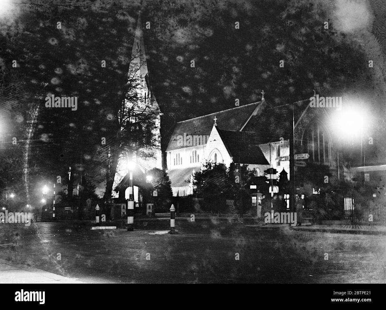 Church night lights Black and White Stock Photos & Images - Alamy