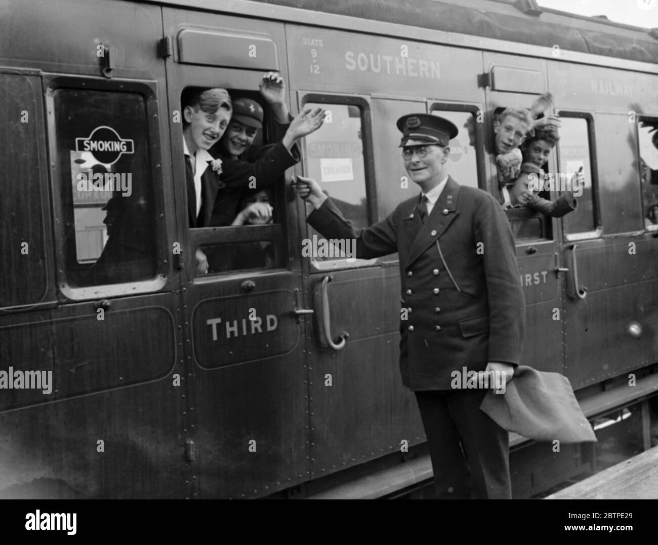 Going by train . 1935 Stock Photo - Alamy
