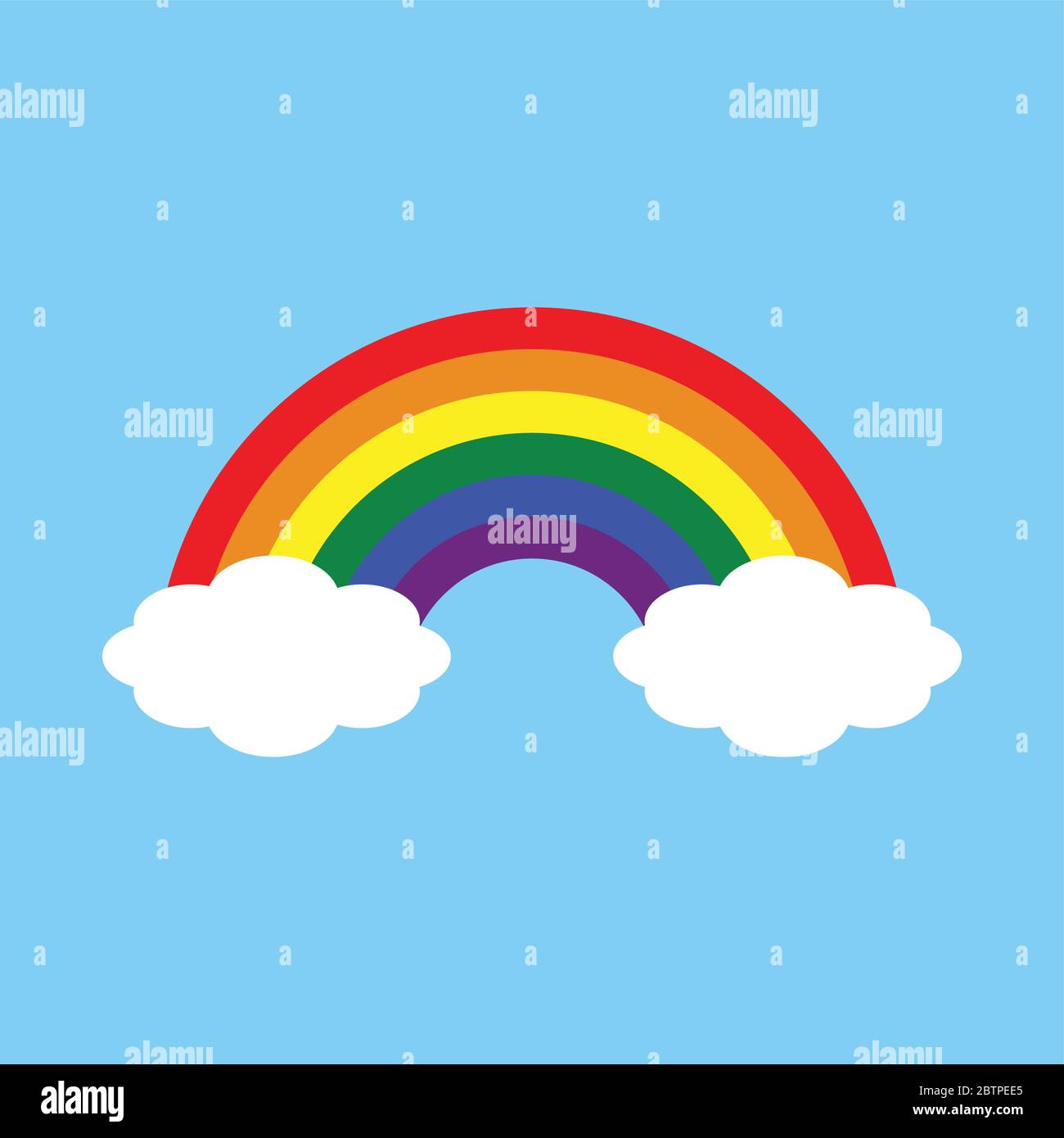 Rainbow icon vector with clouds Stock Vector Image & Art - Alamy