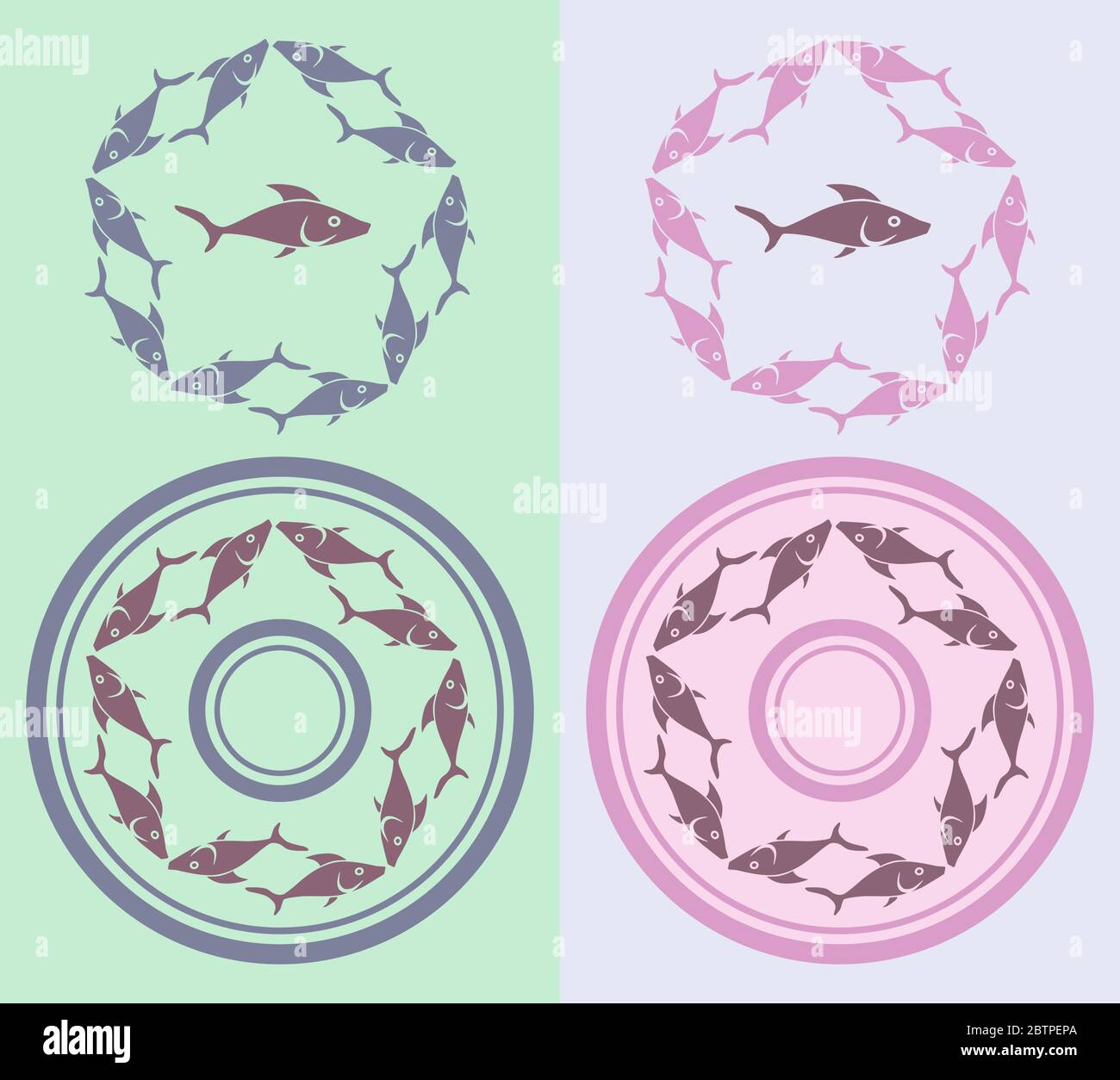 Sign silhouette of fish in a circle Stock Vector Image & Art - Alamy