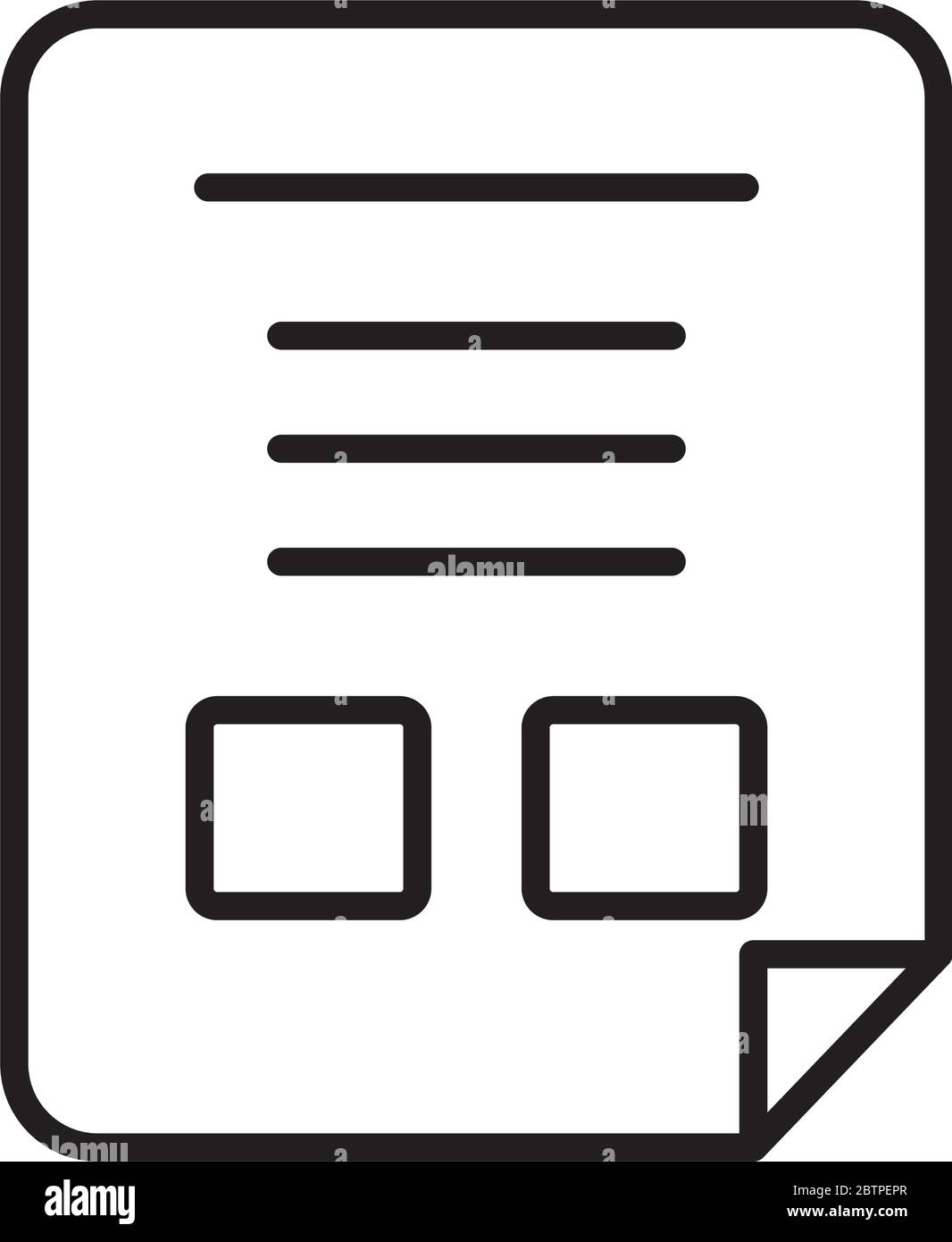 test document icon over white background, line style, vector ...