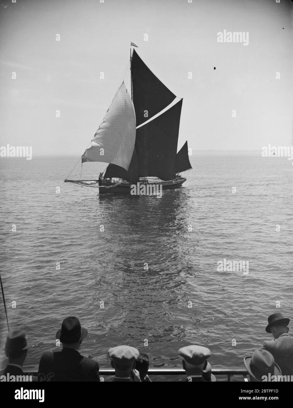 Thames barges racing . The Surrey the winng barge . 1938 Stock Photo ...