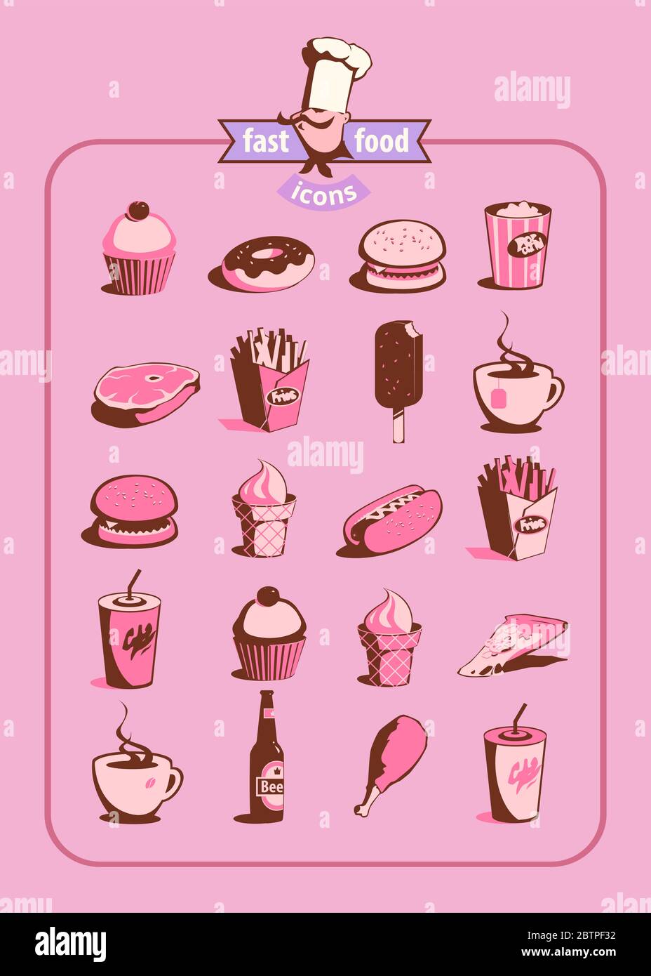 Pizza soda cup food Stock Vector Images - Alamy