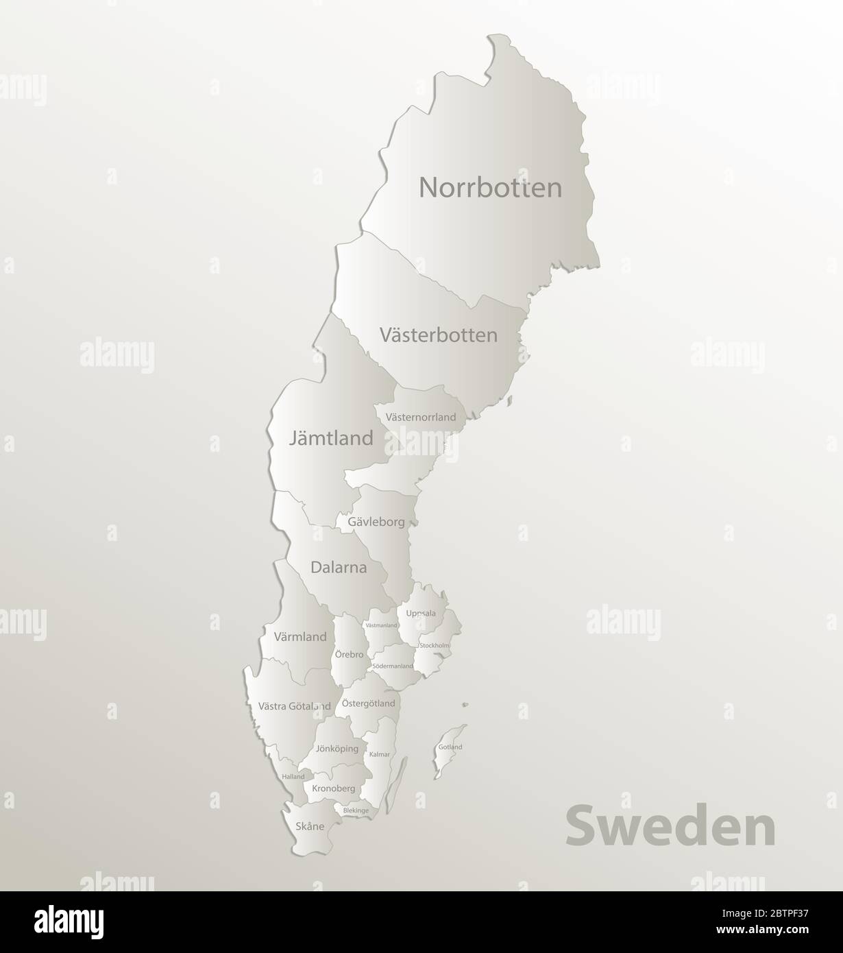Sweden map administrative division separates regions and names ...
