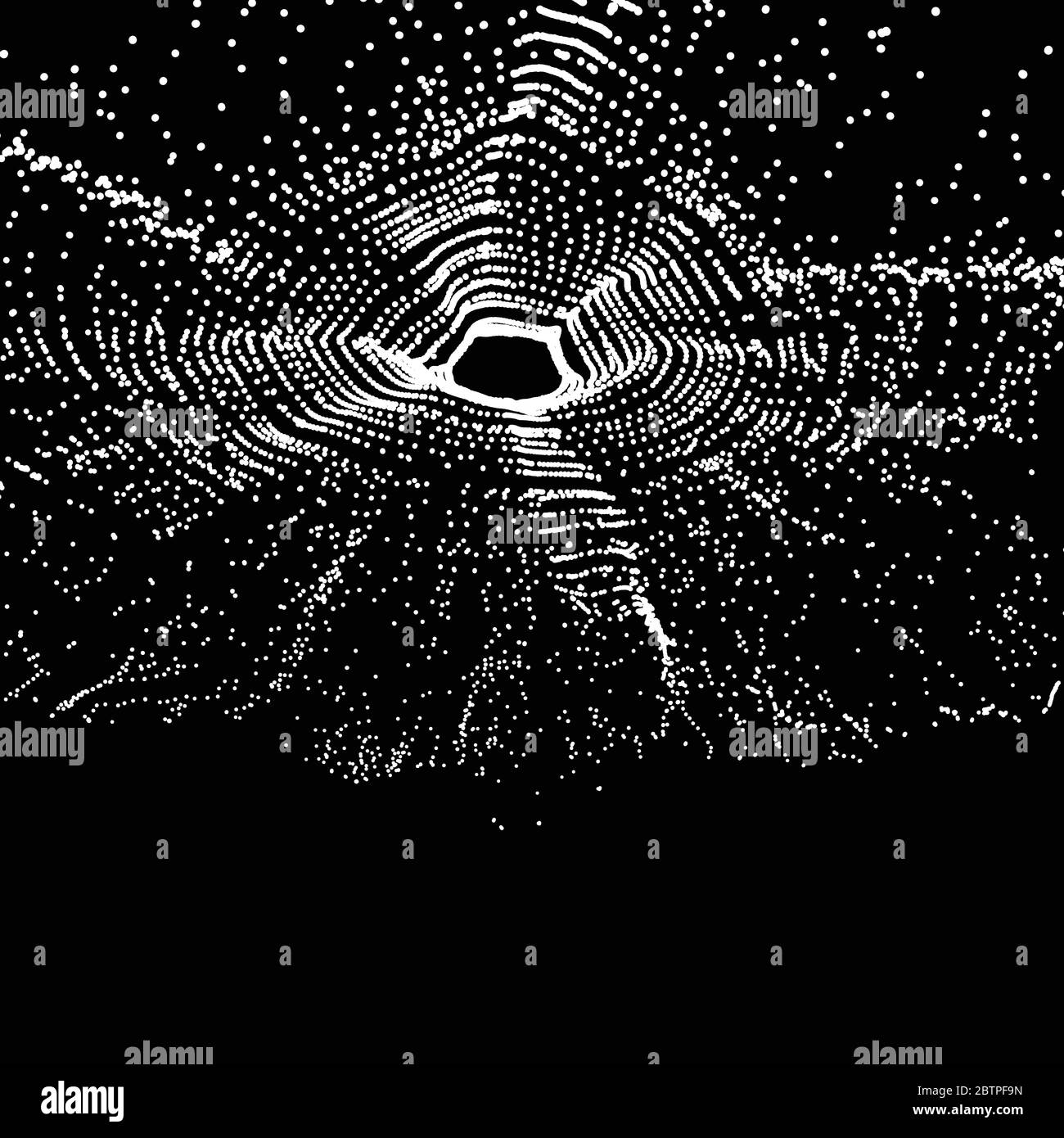 Array with Dynamic Particles. 3D Technology Style. Abstract Background ...