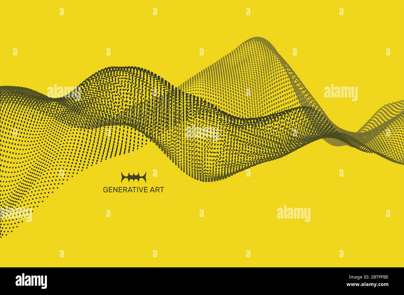 Wave Background. Ripple Grid. Abstract Vector Illustration. 3D ...